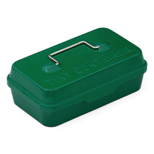 Tiny green metal container – East Borough Shop